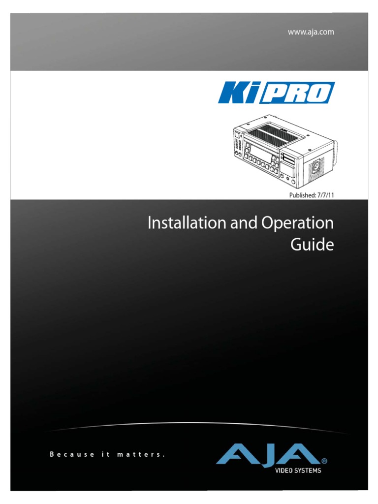 AJA KiPro Manual v2.0 | PDF | Codec | Solid State Drive