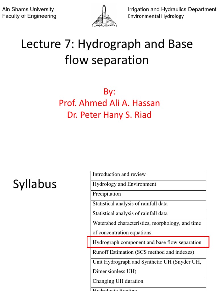 Lecture 7 - Hydrograph and Base Flow Separation-3 PDF | PDF | Drainage ...