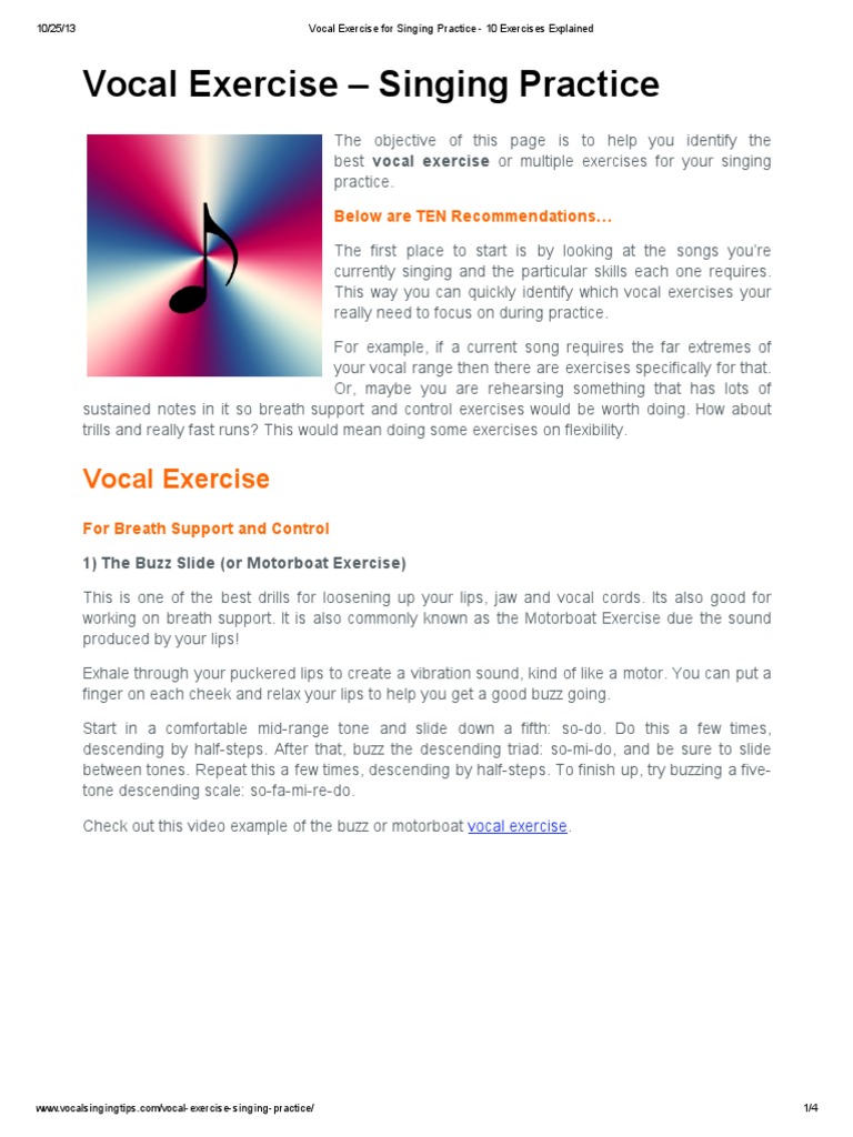 Essential Vocal Exercises for Singers | PDF | Singing | Pitch (Music)