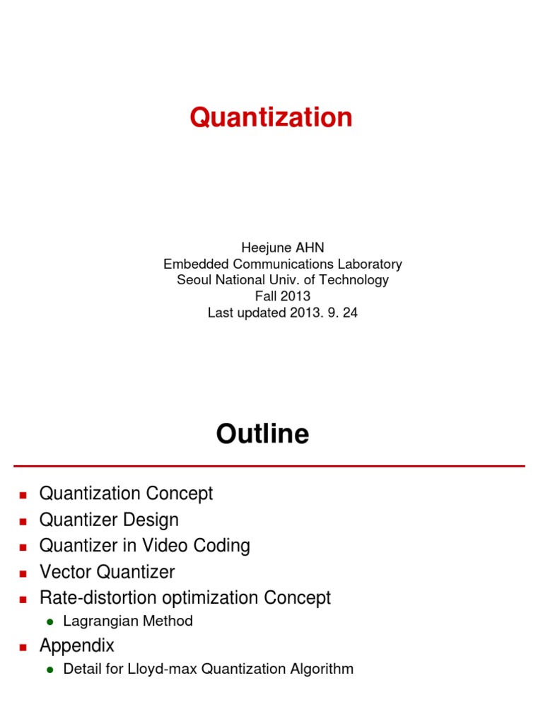04 Quantization | PDF | Data Compression | Mathematical Concepts