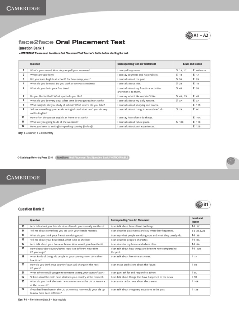 Oral Question English Level Test | PDF | Test (Assessment) | Communication