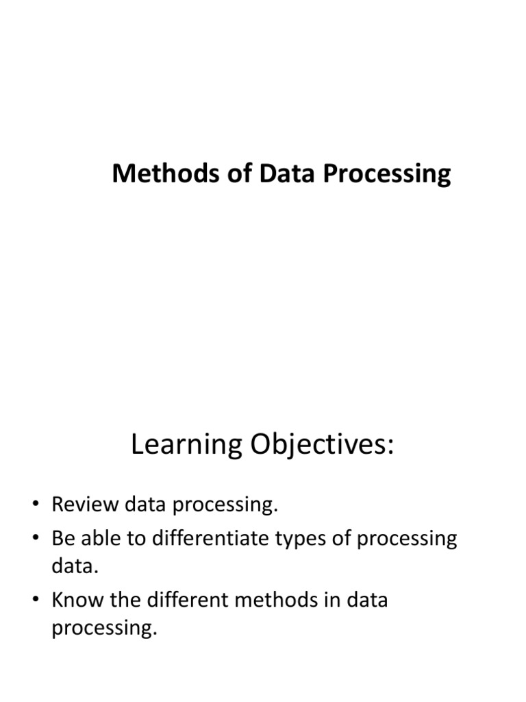 Methods of Data Processing | Download Free PDF | Management Information ...