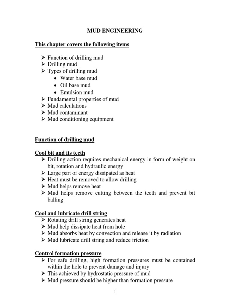 Overview of Drilling Mud Engineering | PDF | Sodium Chloride | Filtration
