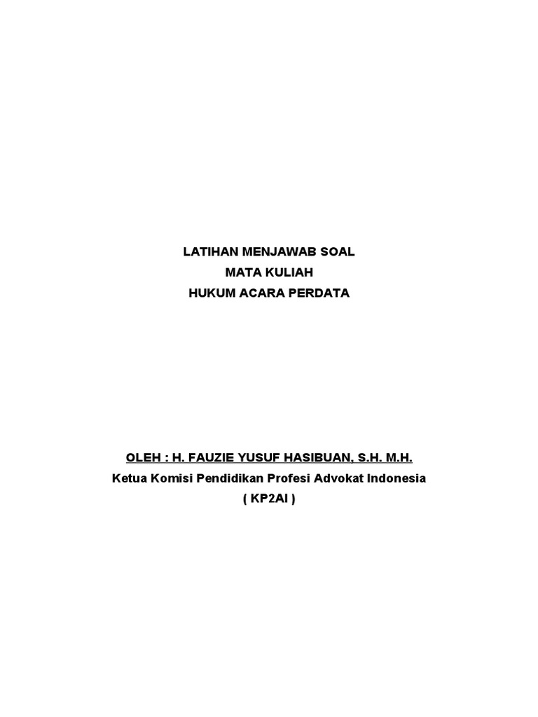 Latihan Soal Hukum Acara Perdata | PDF