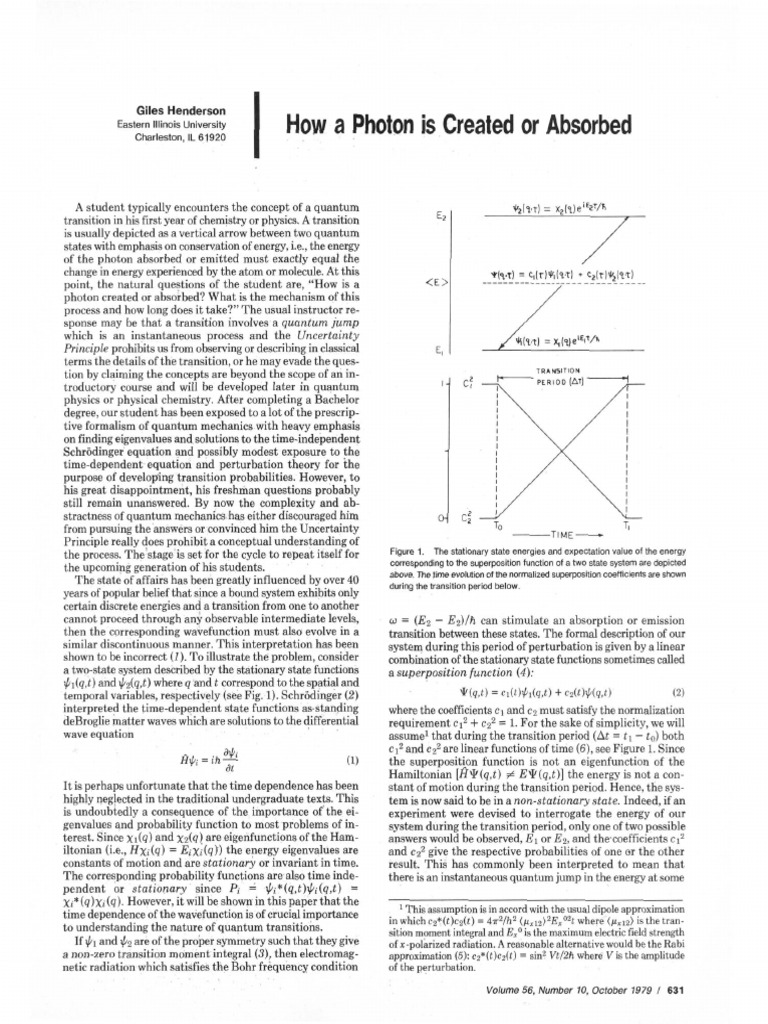 Understanding Photon Creation and Absorption | PDF | Quantum Mechanics ...