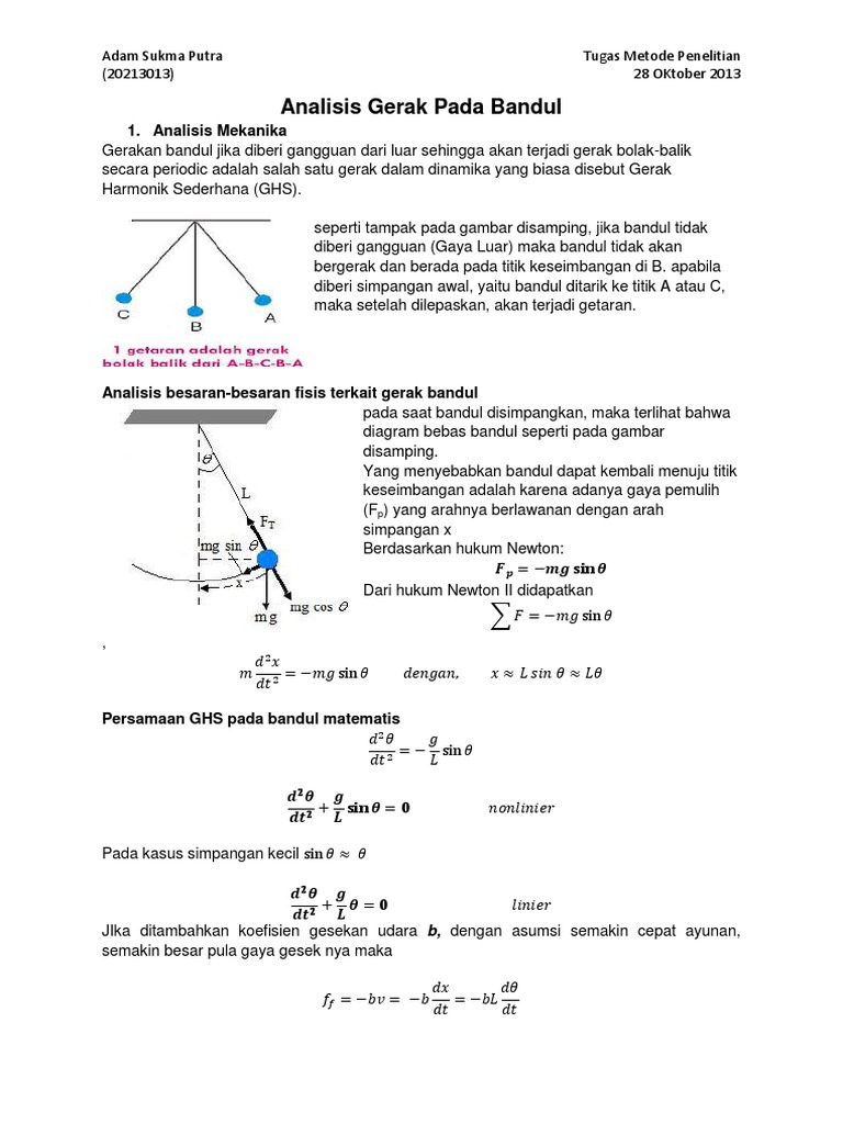 Analisis Gerak Pada Bandul | PDF