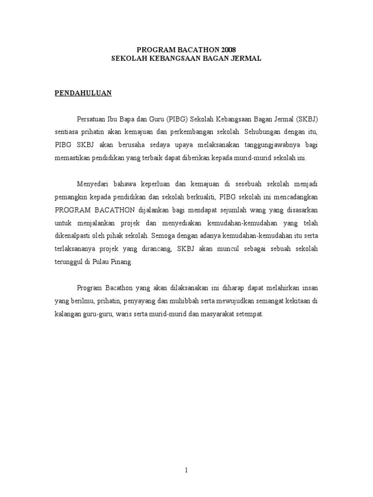 Kertas Kerja Bacathon | PDF