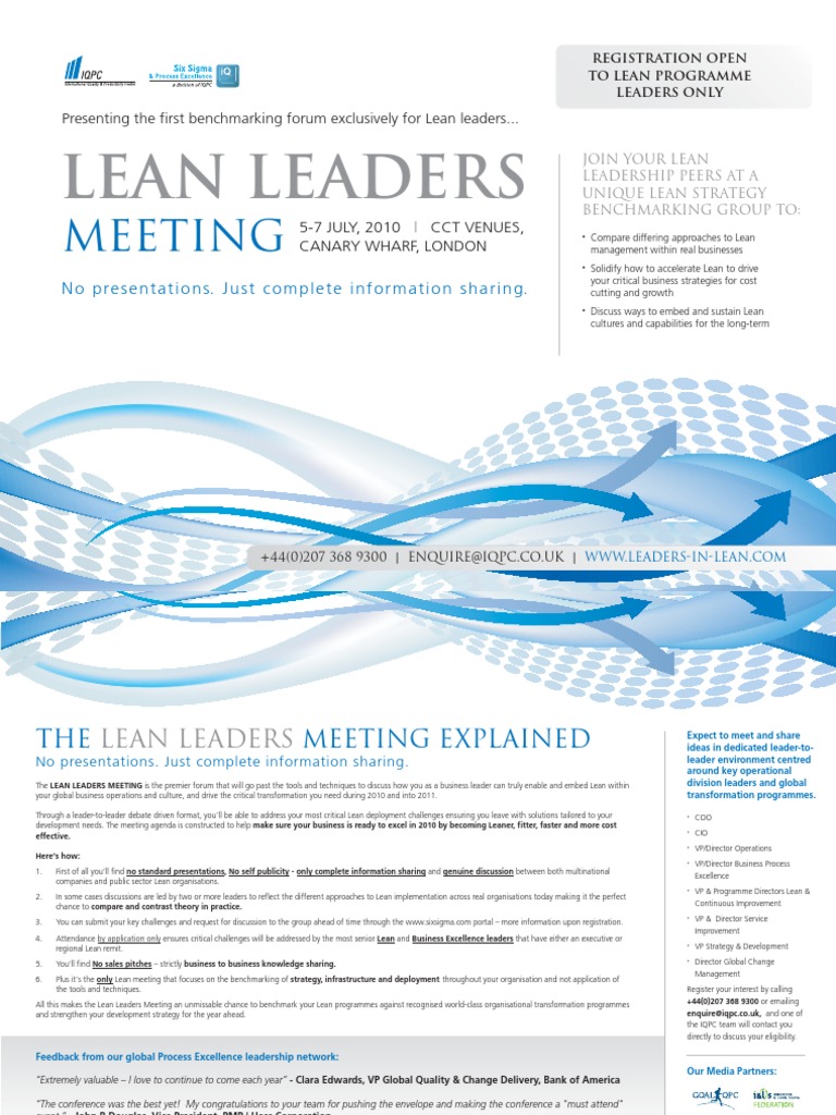 Lean Leaders Meeting | PDF | Lean Manufacturing | Strategic Management