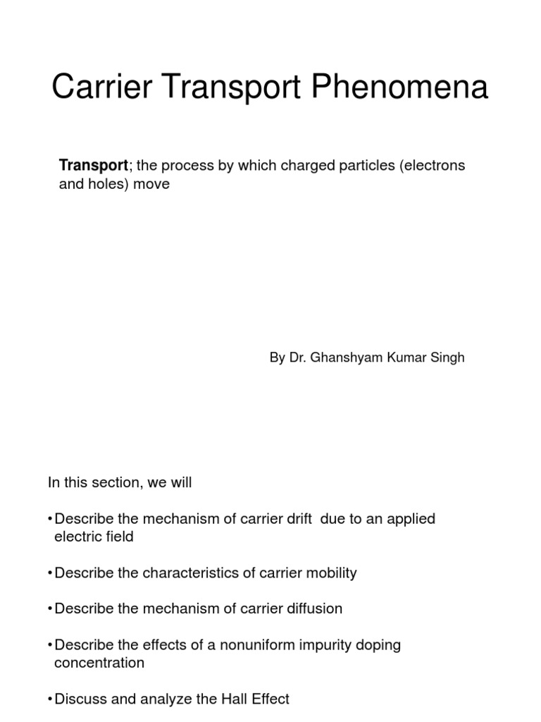 Carrier Transport Phenomena | PDF | Condensed Matter Physics | Physical ...