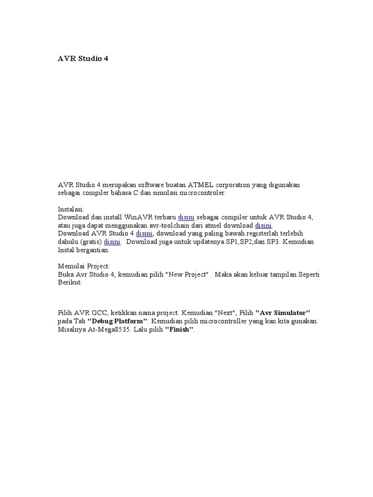 Cara Menggunakan AVR Studio 4 | PDF