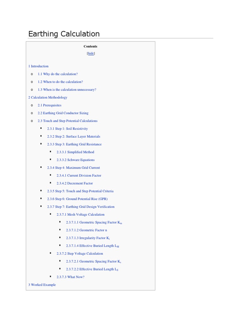 Earthing System Calculation Guide | PDF