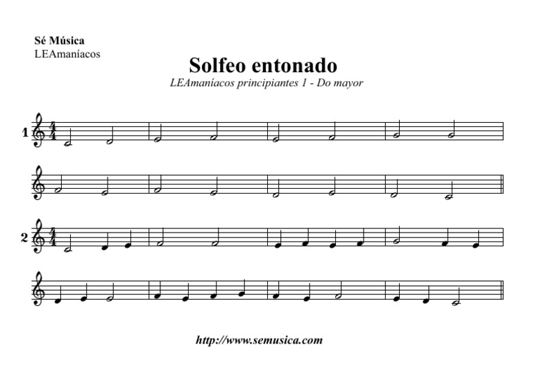 Solfeo Entonado - Principiantes 1 | PDF