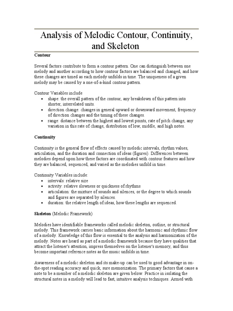 Analysis of Melodic Contour | PDF | Scale (Music) | Melody