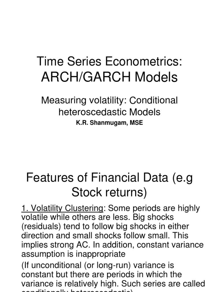 ARCH Model | PDF | Heteroscedasticity | Volatility (Finance)