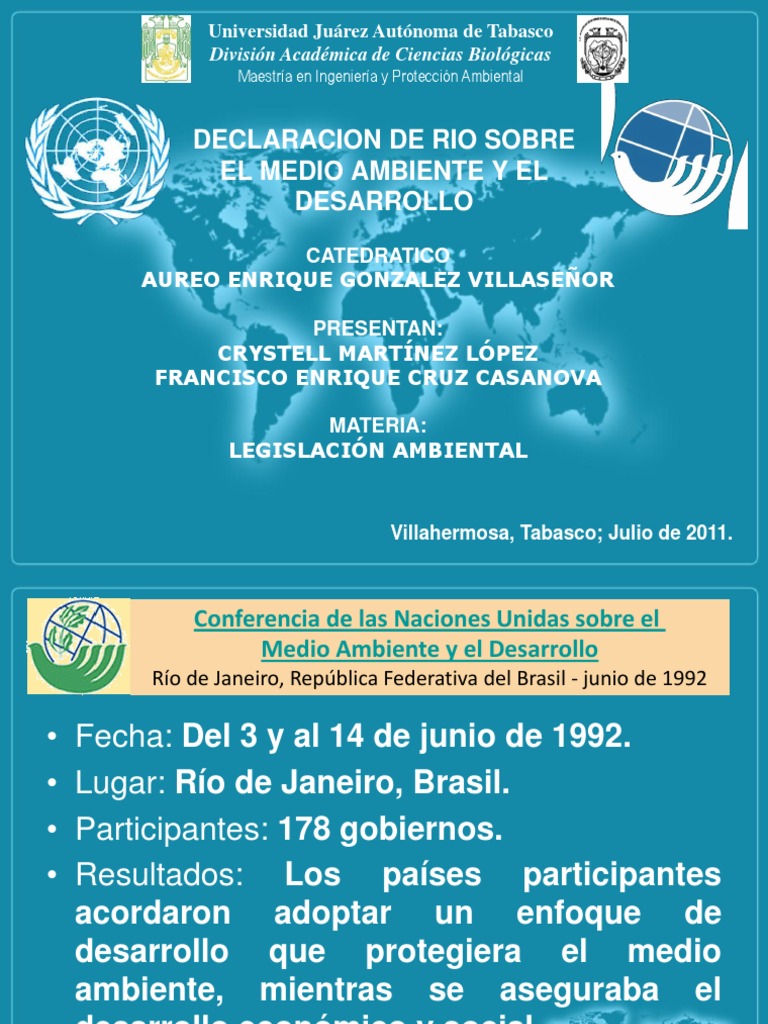 Declaración de Río 1992 | PDF | Desarrollo sostenible | Entorno natural