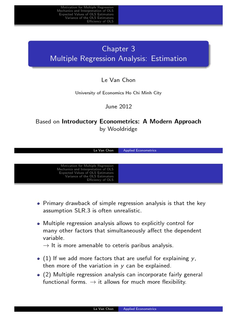 Chapter 3 | PDF | Ordinary Least Squares | Regression Analysis