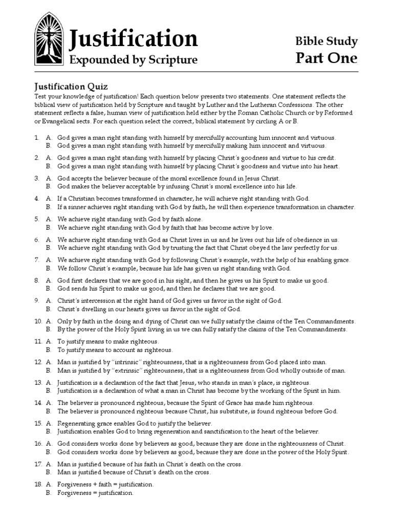 Justification Bible Study Student Part 1 | PDF | Justification ...