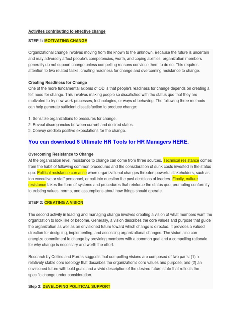 Strategies for Effective Organizational Change | PDF | Change ...