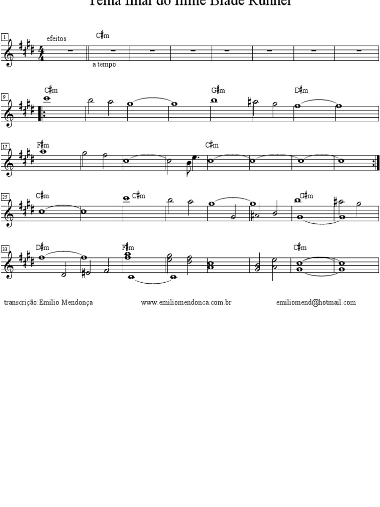 BLade Runner Love Theme - Vangellis PDF | PDF