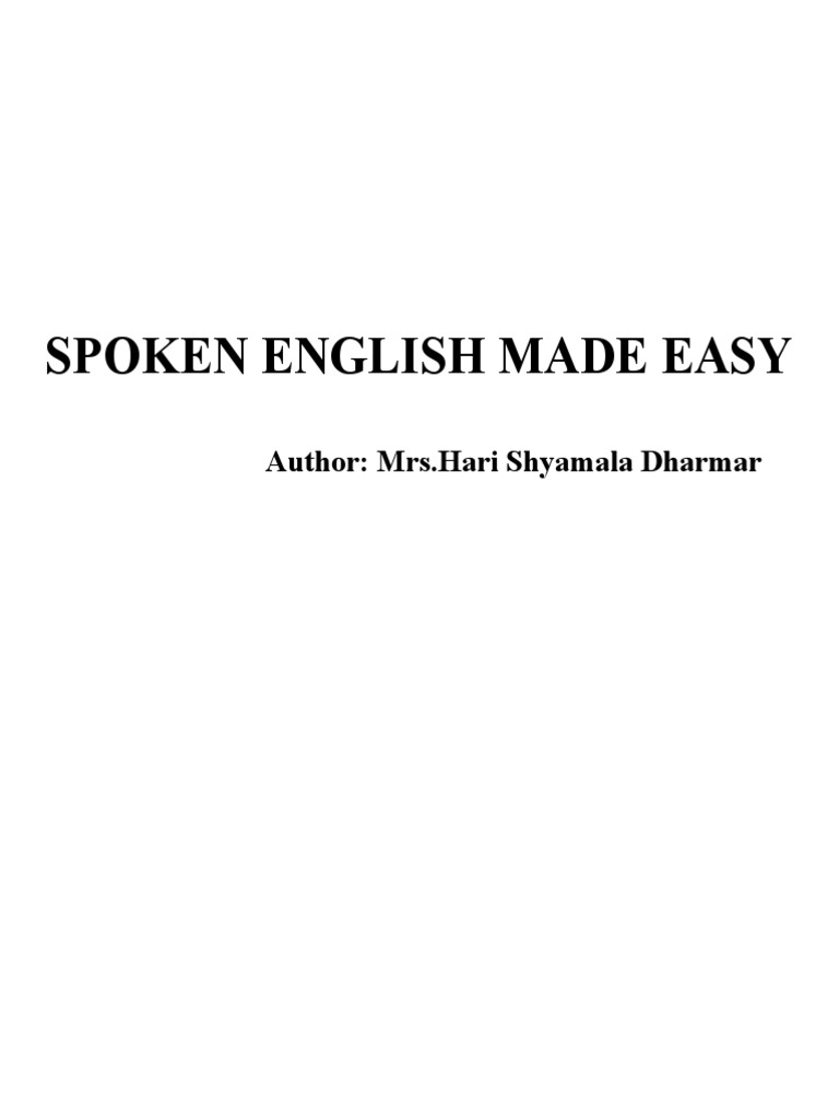 Spoken English Made Easy: A Guide | PDF | Noun | Verb