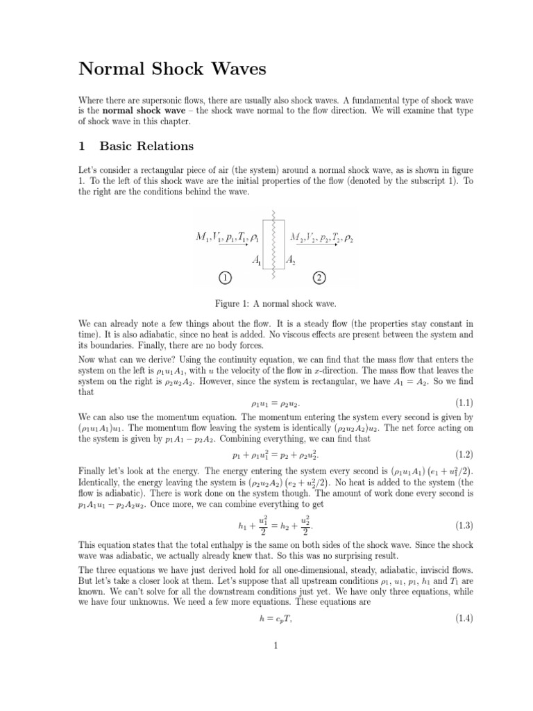 Normal Shock Waves PDF | PDF