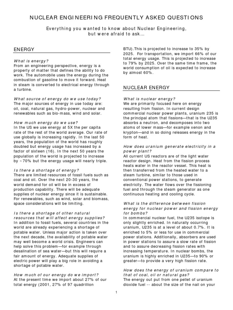 NE FAQs PDF | PDF | Ionizing Radiation | Radioactive Waste