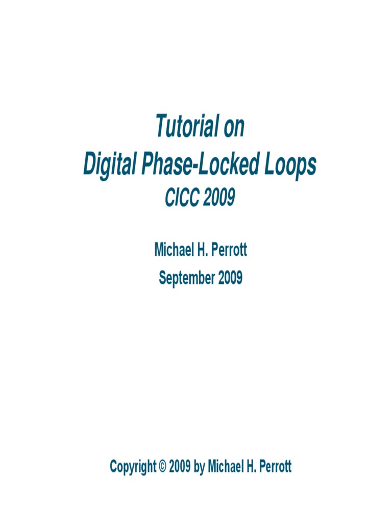 Digital PLL Cicc Tutorial Perrott PDF | PDF | Signal Processing | Algorithms