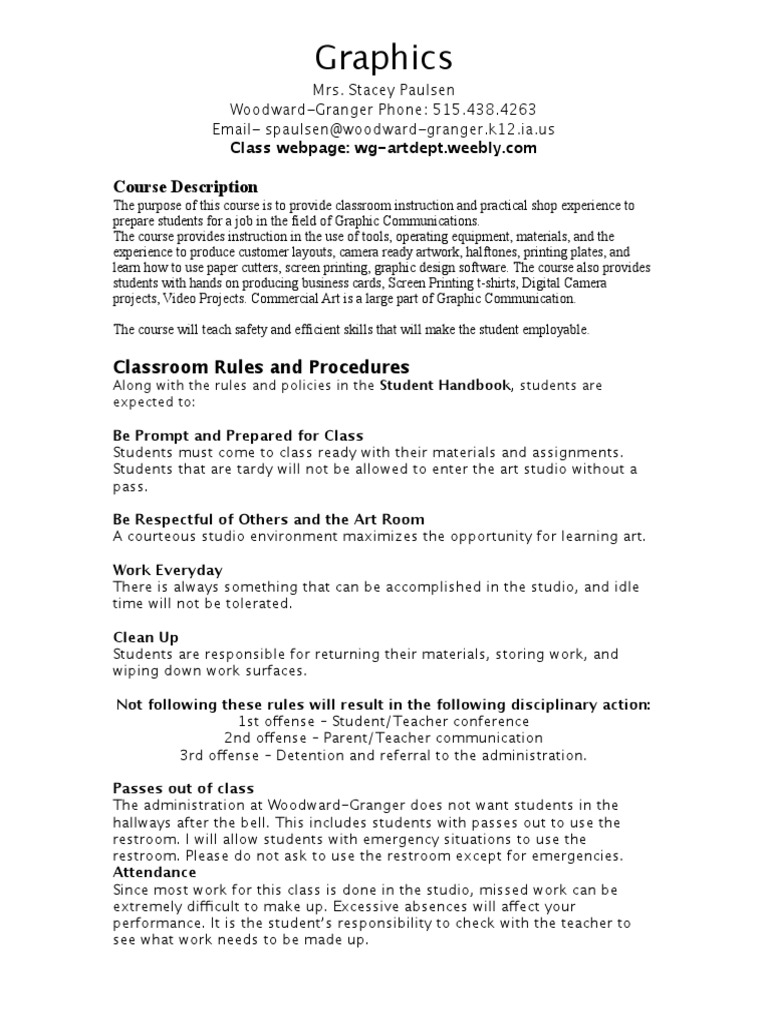 2013-2014 Graphics Syllabus | PDF | Studio | Graphic Design