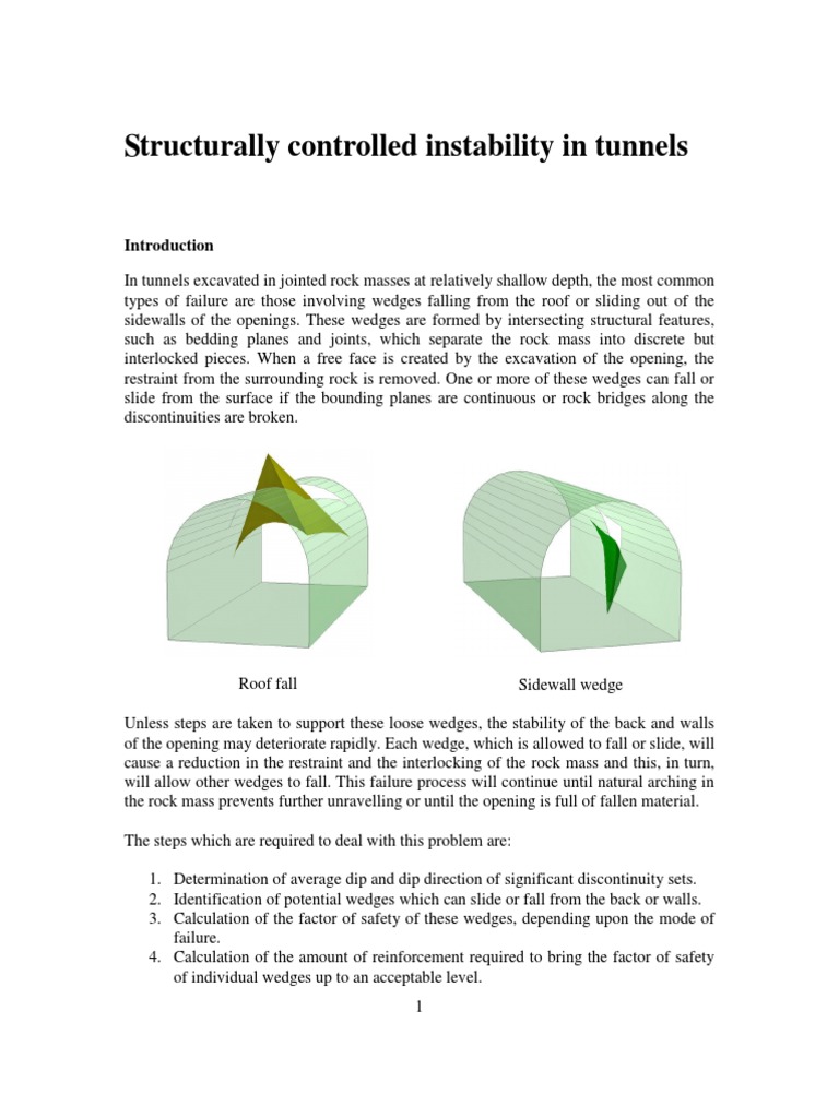Structurally Controlled Instability in Tunnels PDF | PDF