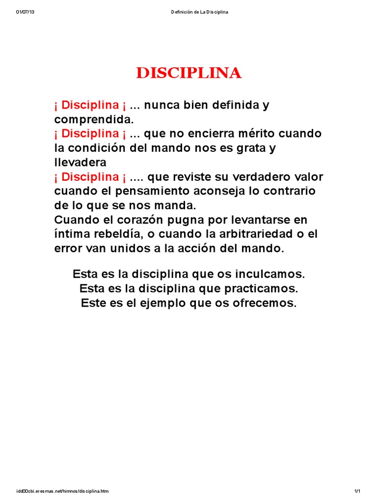 Definición de La Disciplina | PDF | Science | Ciencia y Tecnología