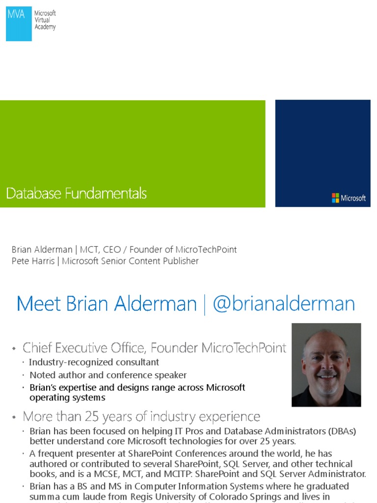 Module - 1 Introducing Core Database Concepts | PDF | Microsoft Sql ...