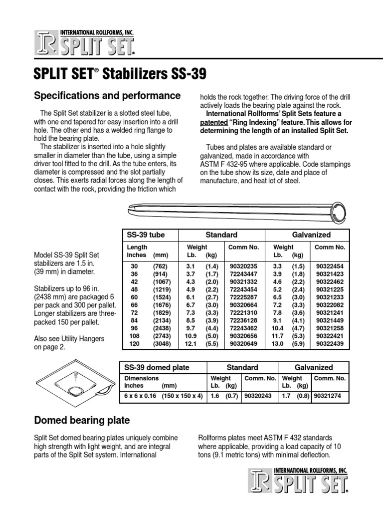 Pernos Split Set | PDF | Drill | Structural Steel