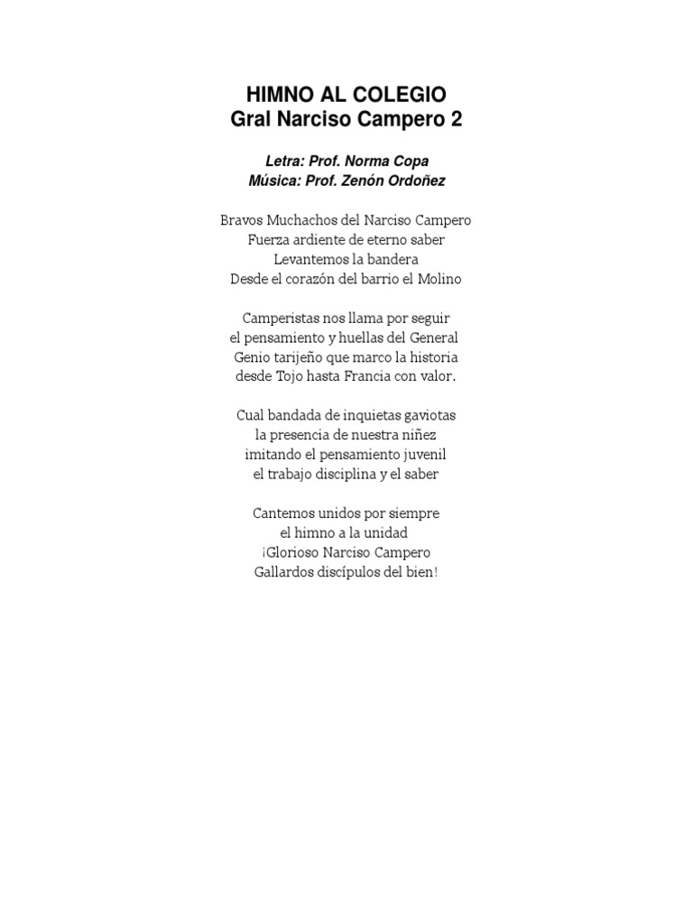Himno Al Colegio | PDF