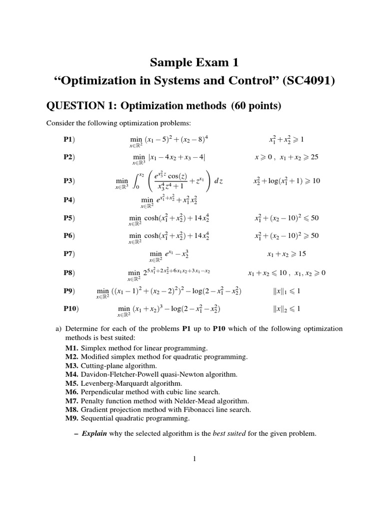 OSC Sample Exam | PDF | Mathematical Optimization | Computer Programming