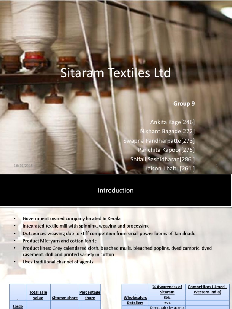 Sitaram | PDF | Textiles | Cotton