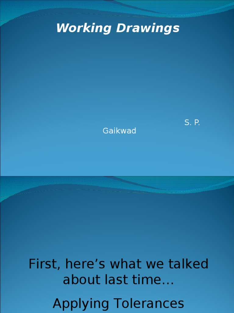 Working Drawings | PDF | Engineering Tolerance | Screw