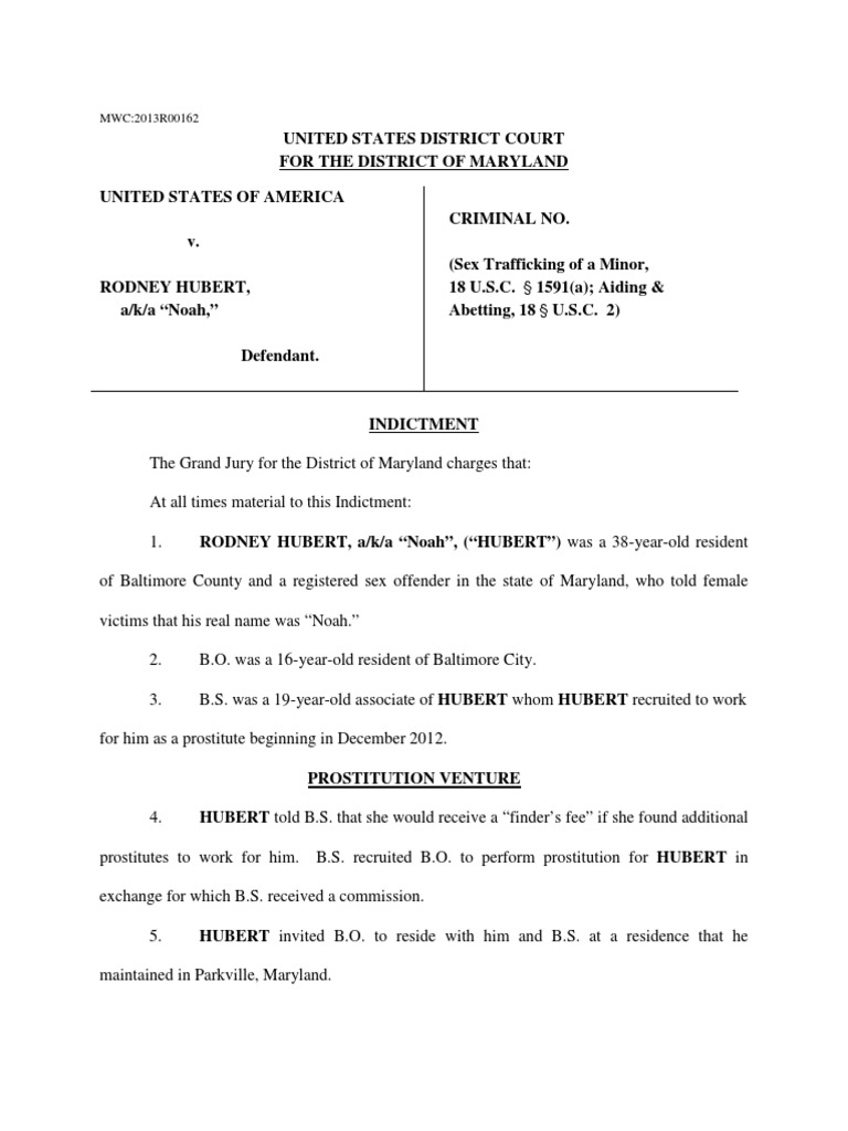 Rodney Hubert Charged with Sex Trafficking | PDF | Prostitution | Crime ...