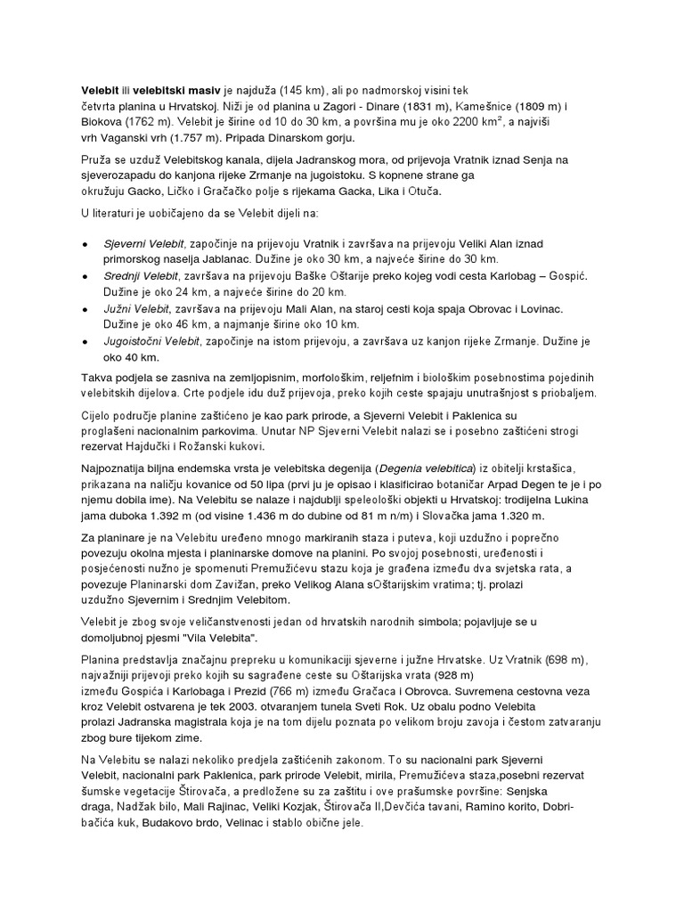 Velebit | PDF