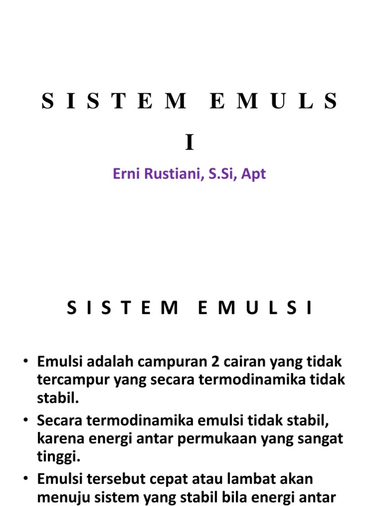 Kuliah Farfis 3 - Emulsi | PDF