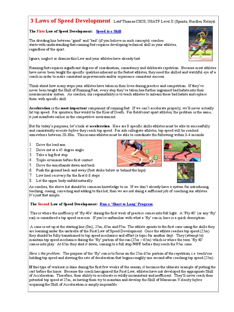 3 Laws of Speed Development PDF | PDF | Sports | Science