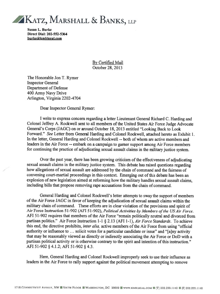 Air Force Letter | United States Air Force | Judge Advocate General's Corps