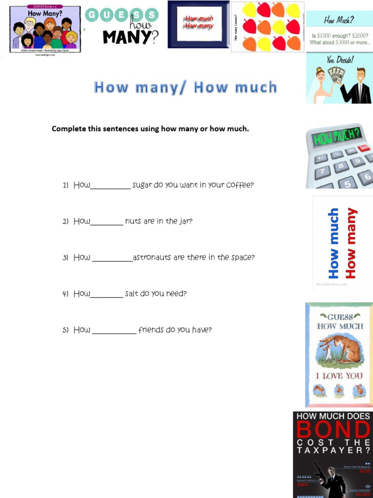 Grammar Practice: How Many vs. How Much | PDF