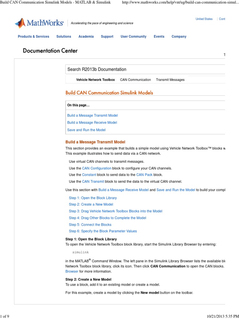 Build CAN Communication Simulink Models - MATLAB & Simulink | PDF ... Build CAN Communication Simulink Models - MATLAB & Simulink | PDF ...