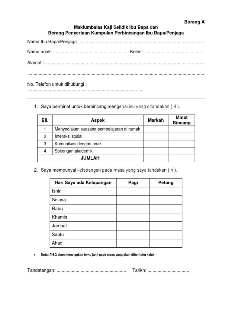 Borang A B | PDF