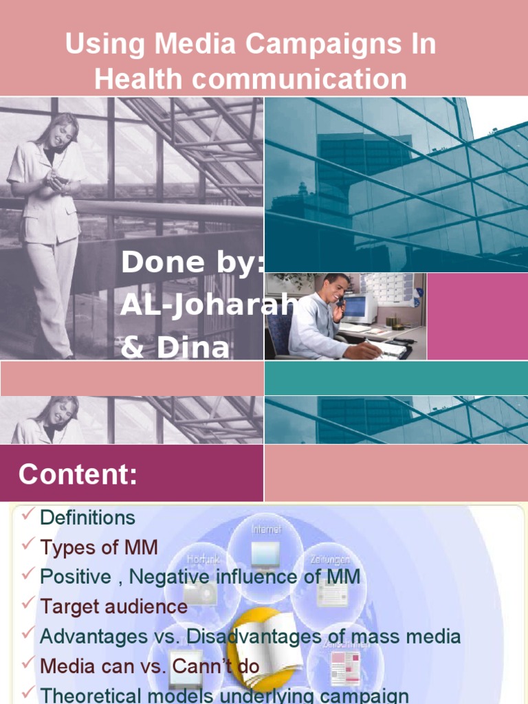 Media Campaign For Health Promotion | PDF | Target Audience | Mass Media