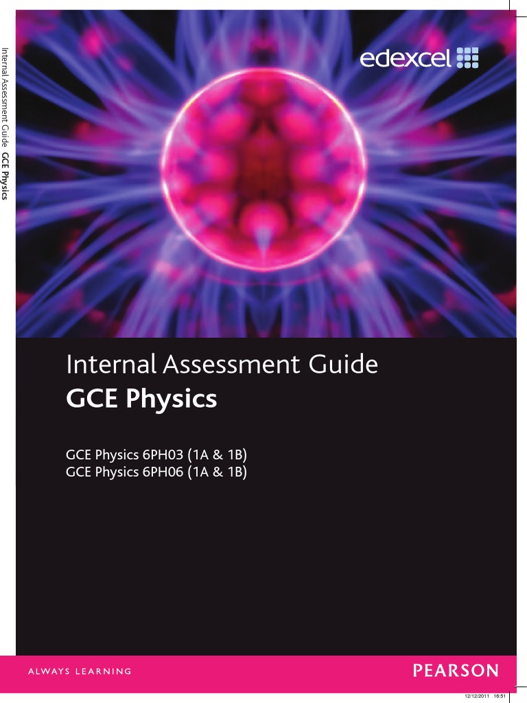 GCE Physics Internal Assessment Guide | PDF | Educational Assessment ...