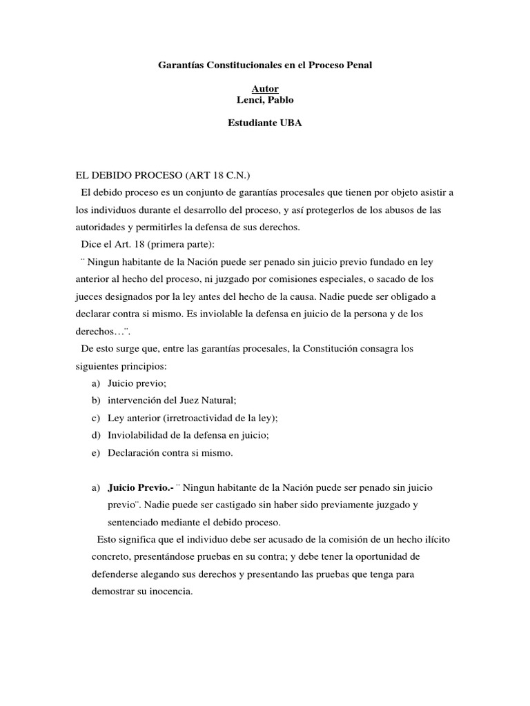 Garantías Constitucionales Pdf Política Ciencias Sociales