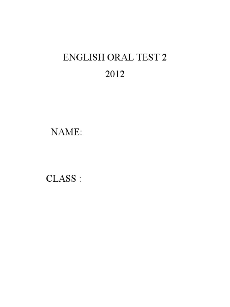 English Oral Test 2 | PDF