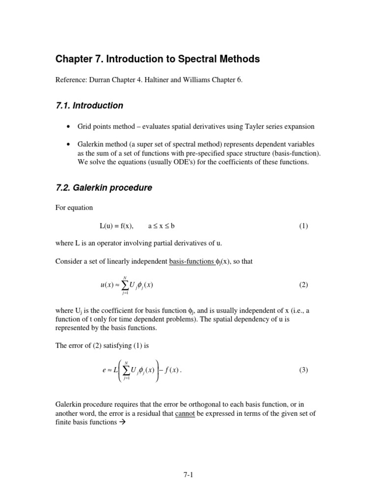 Chapter 7. Introduction To Spectral Methods | Download Free PDF | Basis ...