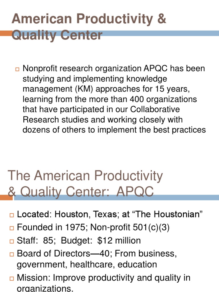 apqc | Knowledge Management | Leadership